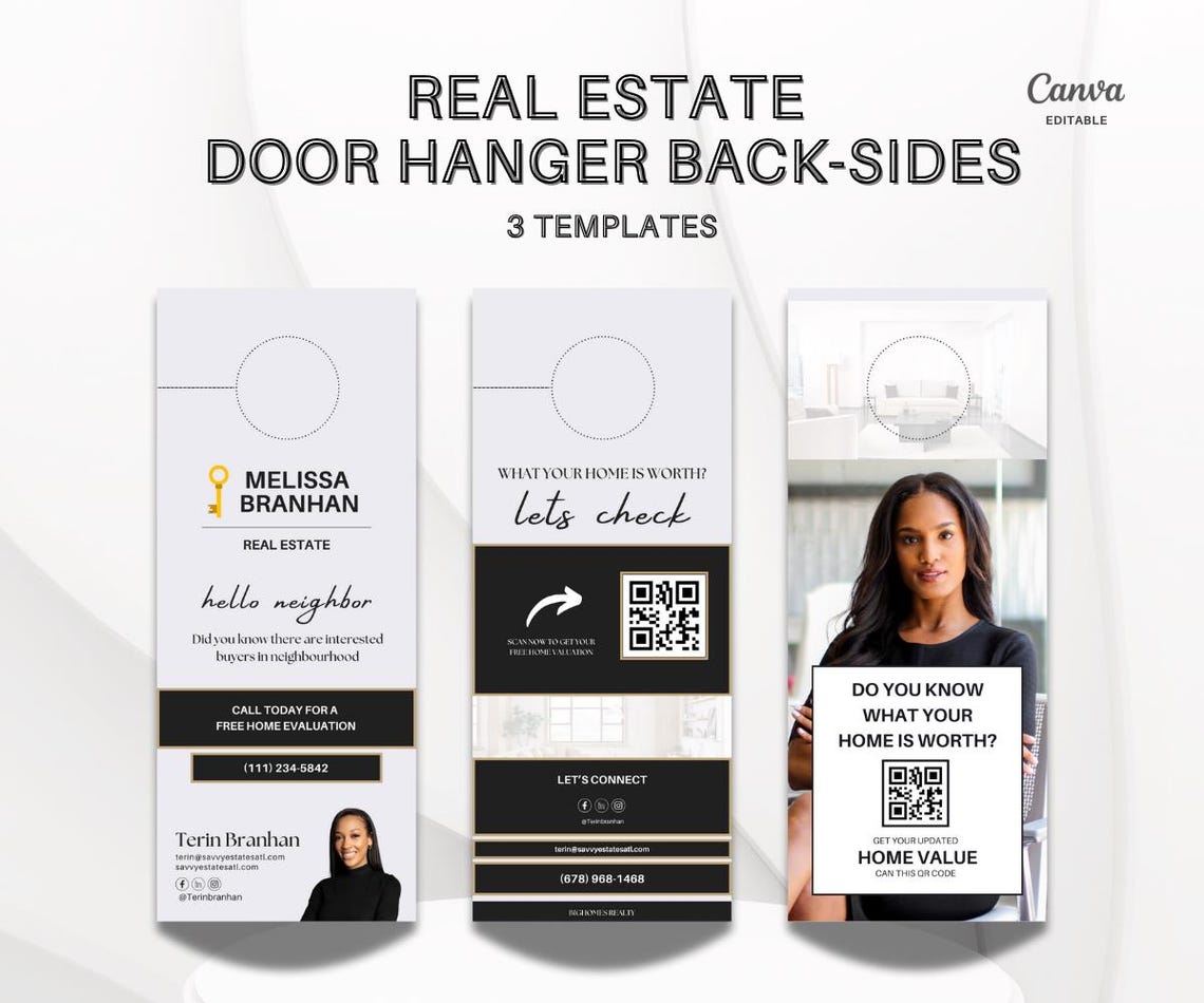 Door Hanger Back-sides | Door Hanger Templates | Editable Canva | 2025 ...