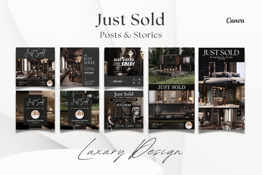 Just Sold Social Media Posts and Stories | Luxury Listing Updates ...