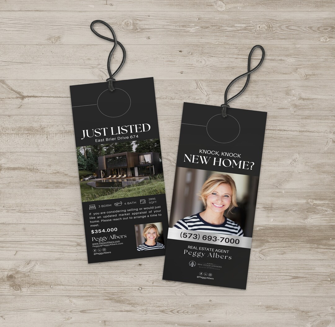 Real Estate Door Hanger Template, Door Hanger Tag, Real Estate ...
