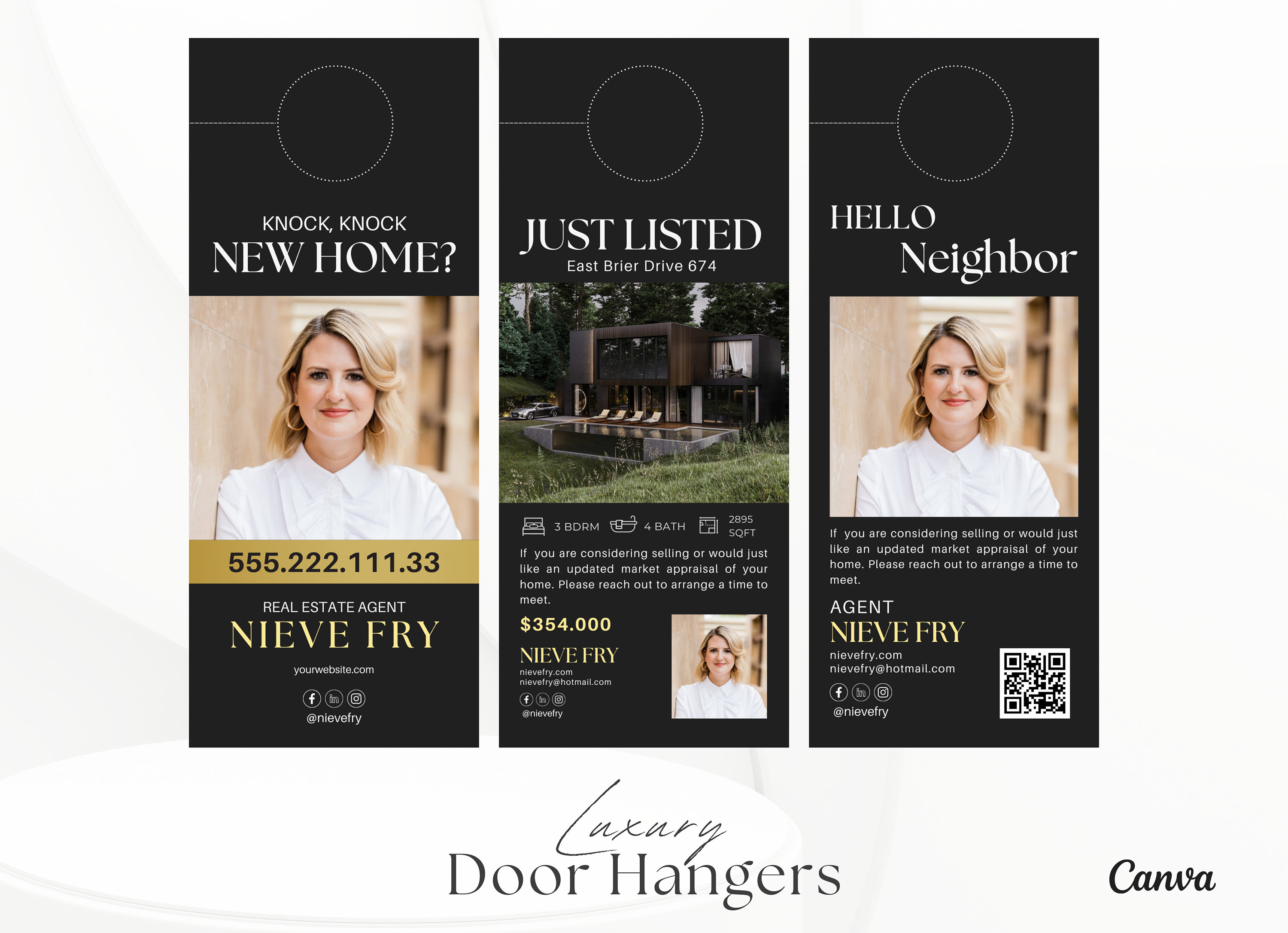 Luxury Real Estate Door Hangers | Realtor Door Knocking | Modern Real ...