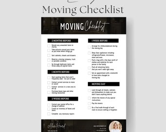 Real Estate Moving Checklist, Realtor Moving Guide, Printable Moving To ...