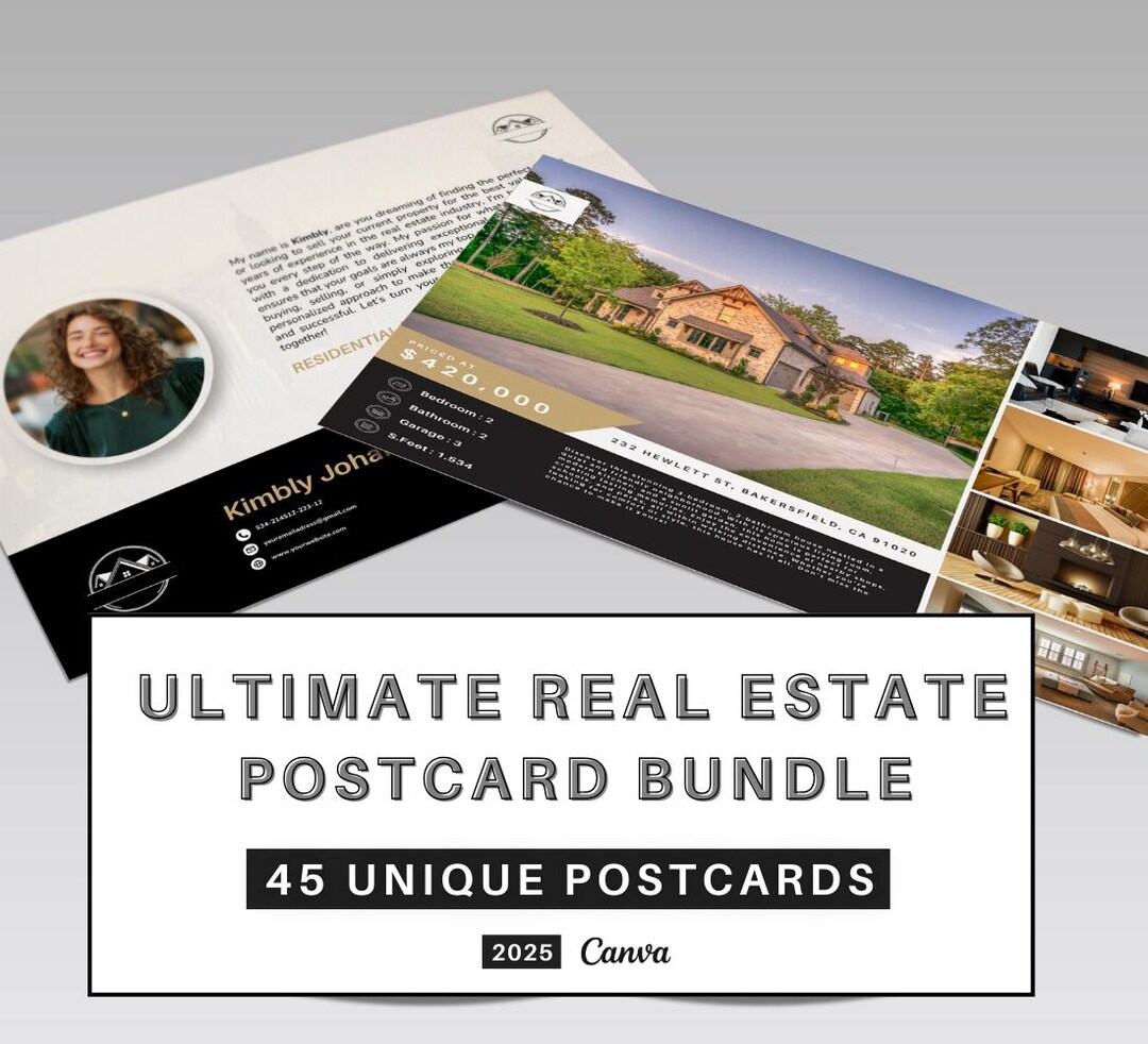 Real Estate Premium Postcards | Ultimate Postcard Bundle | Just Listed ...