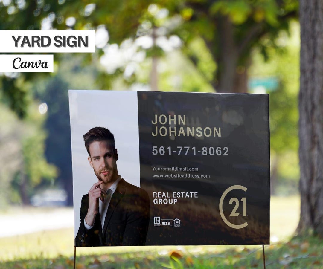 Century 21 Yard Sign Templates | Real Estate for Sale Signs | Editable ...