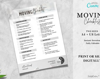 Real Estate Moving Checklist, House Moving Guide, Printable Real Estate ...