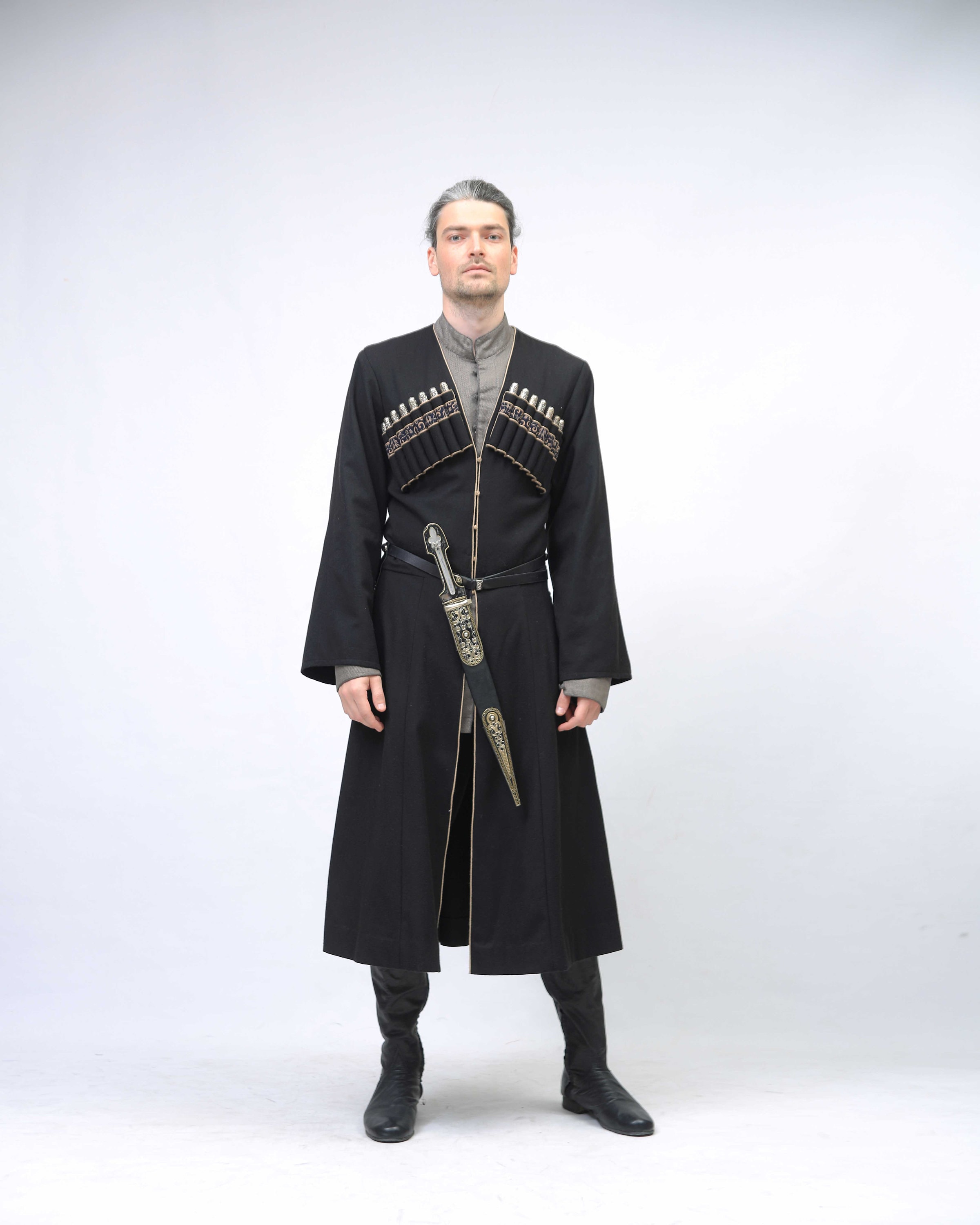 Black Chokha, Traditional Chokha for Men, Georgian Style-includes: Coat ...