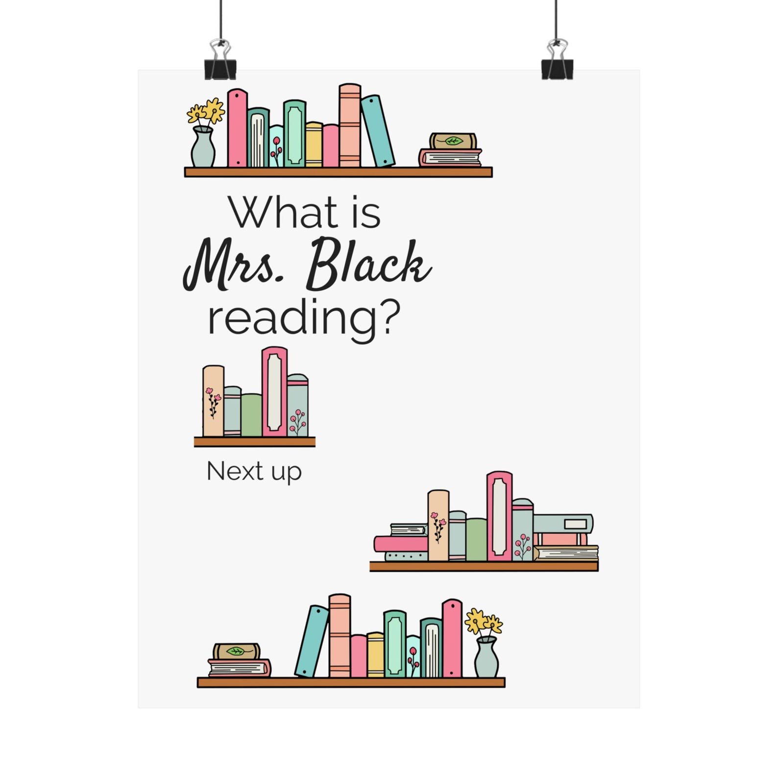 Teacher Currently Reading and TBR Poster | Classroom Reading Display ...
