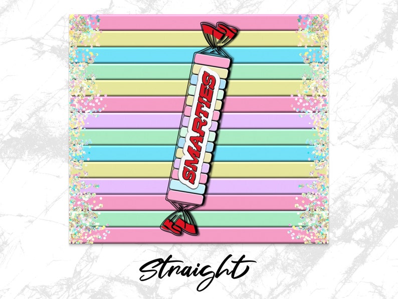 Candy-inspired 20oz Skinny Tumbler Wrap, Colorful Stripes and Splatter ...