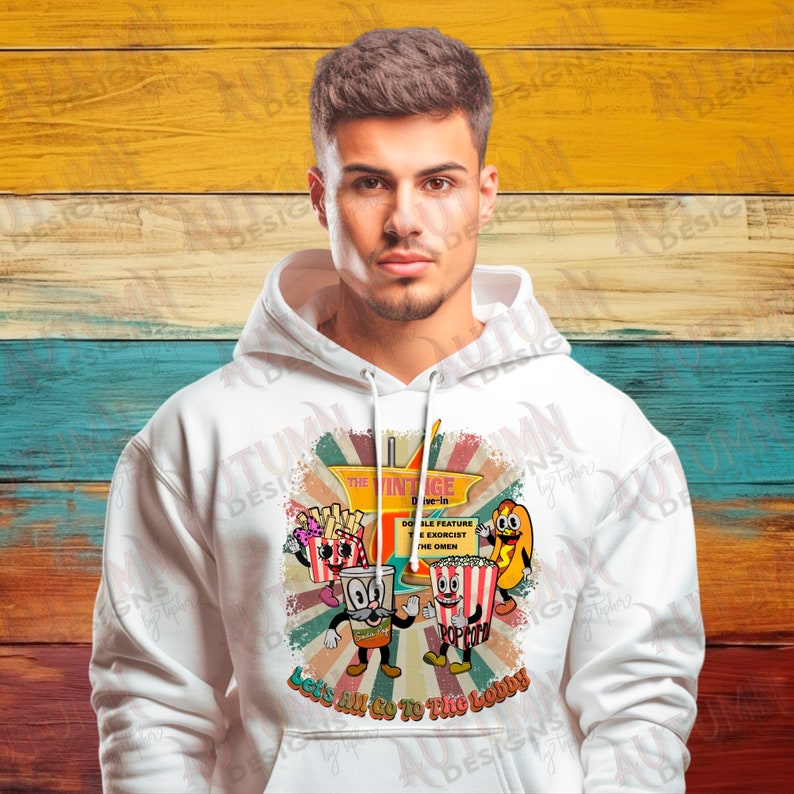 Retro Drive-in Snack Characters Sublimation Design Movie - Etsy