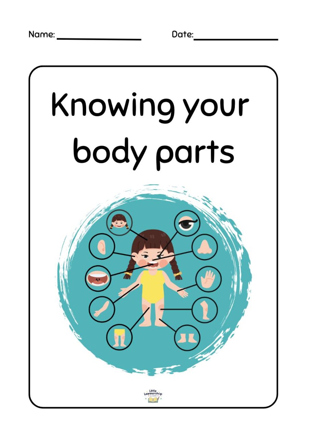 Know Your Body Parts Worksheet for Kids – Human Body Activity Pages ...