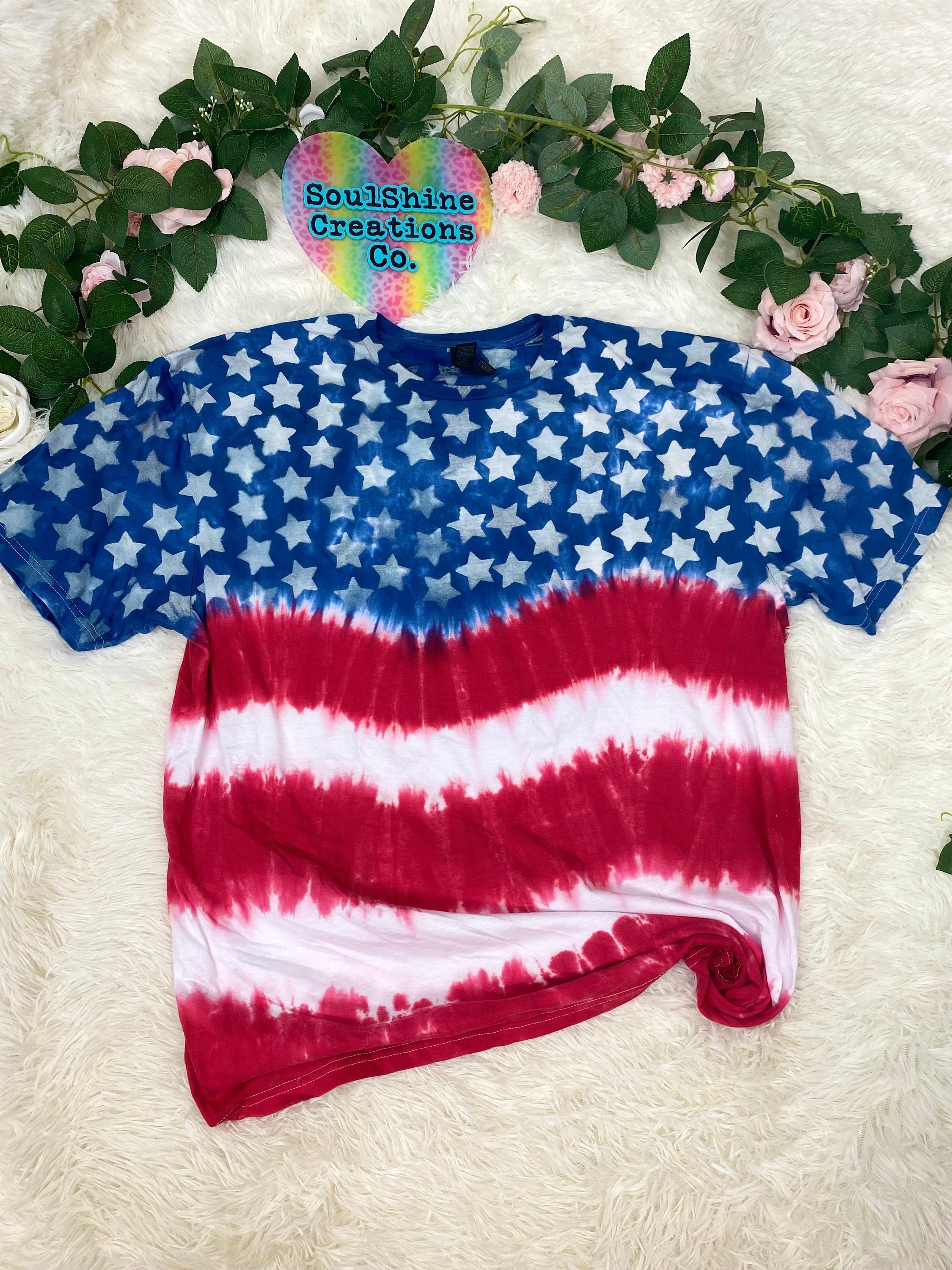 Star Spangled Banner Red White Blue Tie Dye Shirt, July 4th, RWB ...