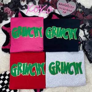 Grinchy Green Chenille Patch Sweater, Christmas Sweatshirt, Trendy, Unisex Crewneck - Etsy