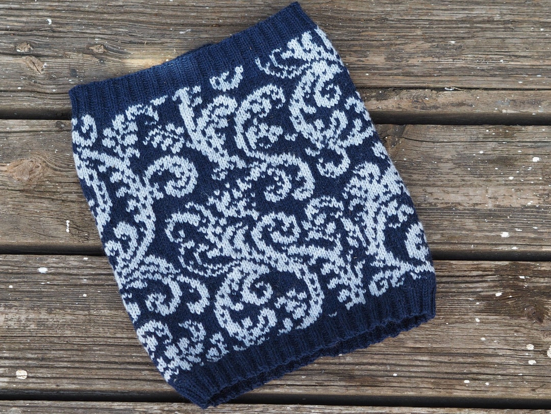 Acanthus Cowl Knitting Pattern: Norwegian Rose Painting Design (PDF ...