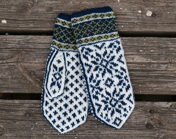 Mitten Knitting Pattern, Arne Mittens, Norwegian Knit Mittens - Etsy Norway