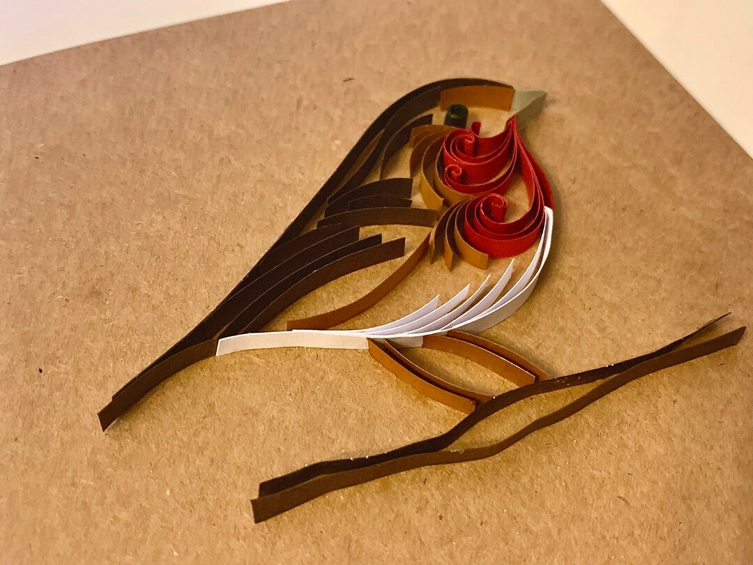Christmas Card, Quilled Robin Christmas Card, Handmade, Quilling ...