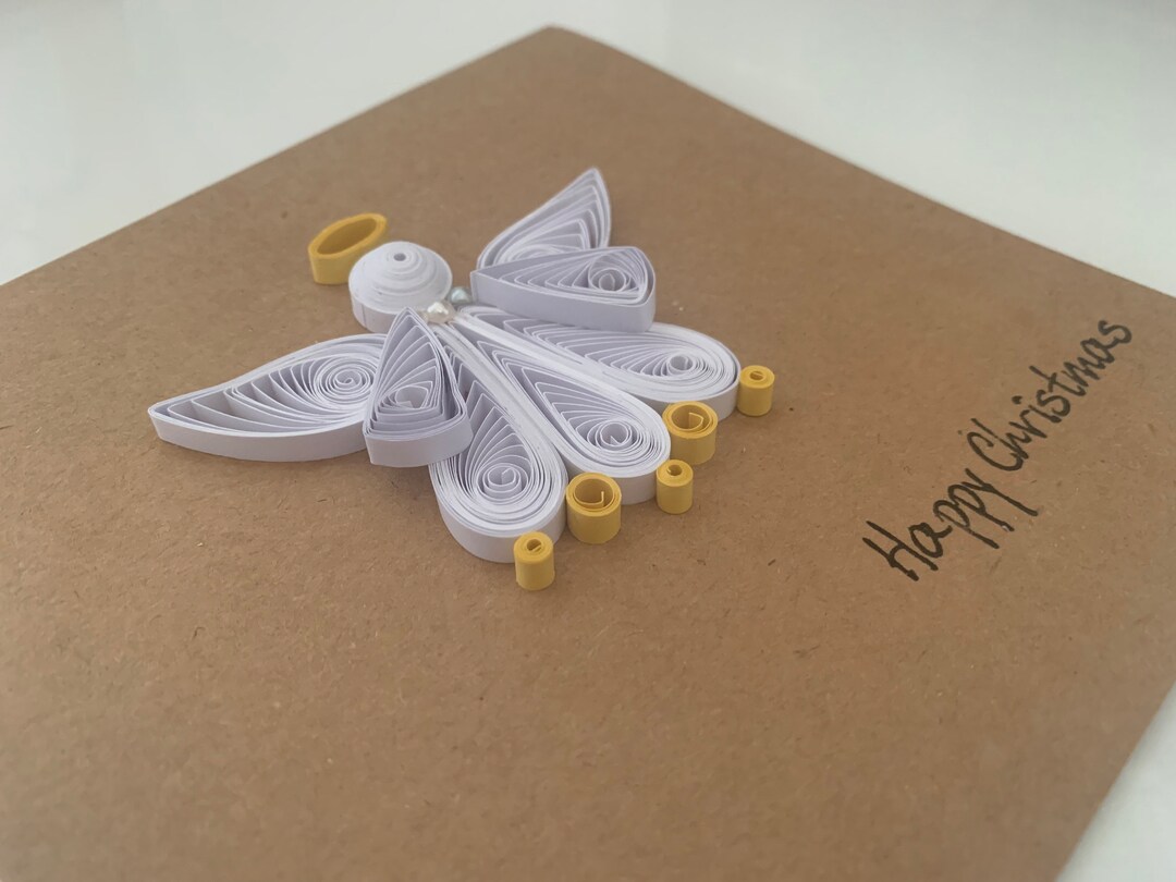 Angel Christmas Card, Handmade, Quilled Angel Christmas Card, Quilling ...