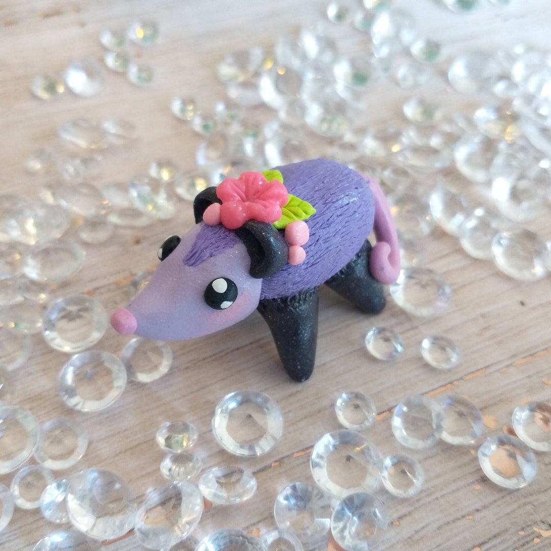 Kawaii Possum Figurine Miniature Clay Sculpture Desk Toy - Etsy