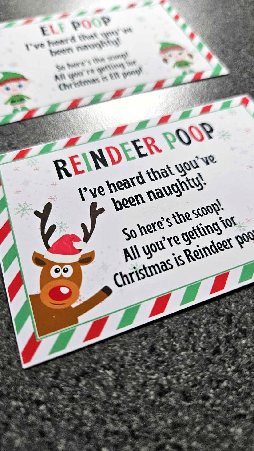 Printable Christmas Reindeer Poop Cards/tags, 9 Cards/tags for Reindeer ...