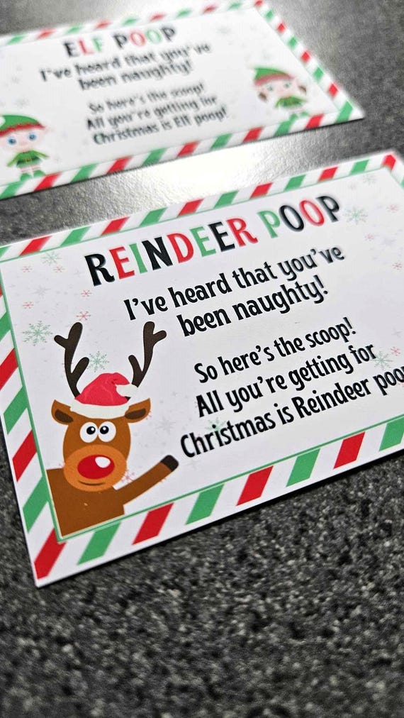Free Printable Reindeer Poop Poem Printable Santa