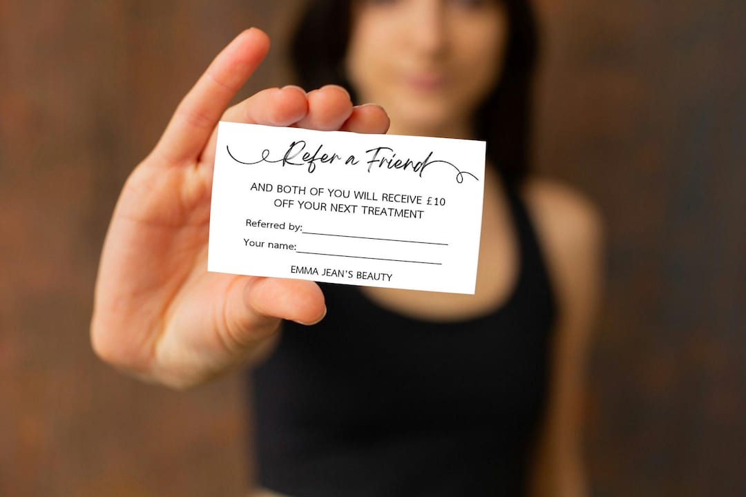 Editable & Printable Refer A Friend Cards, 10 Cards per Page, Edit in ...