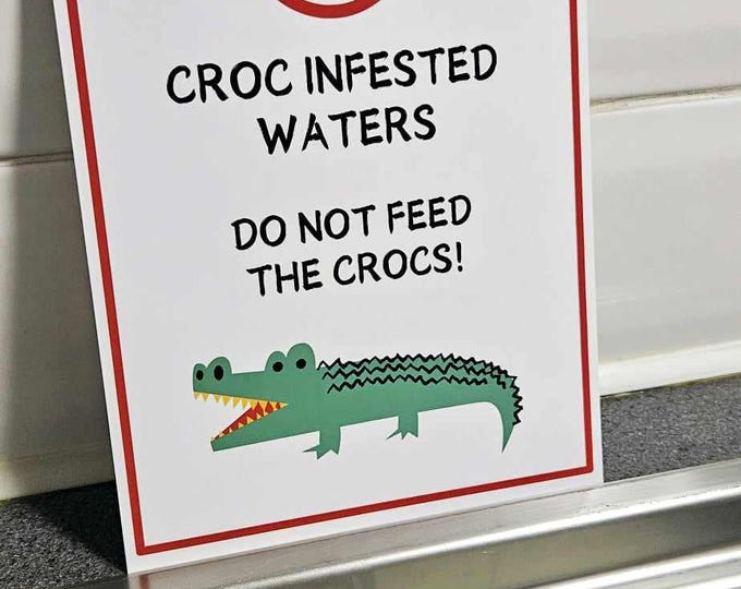 Printable & Downloadable Elf on the Shelf Croc-infested Waters Sign ...