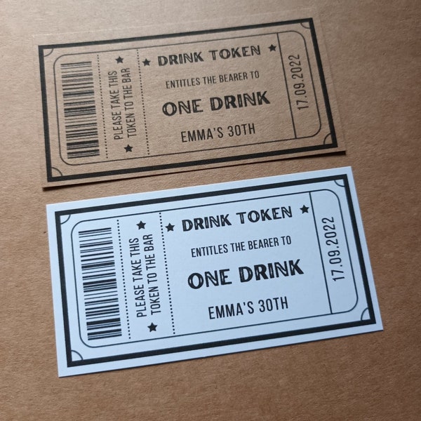 Drink Token Template - Etsy UK