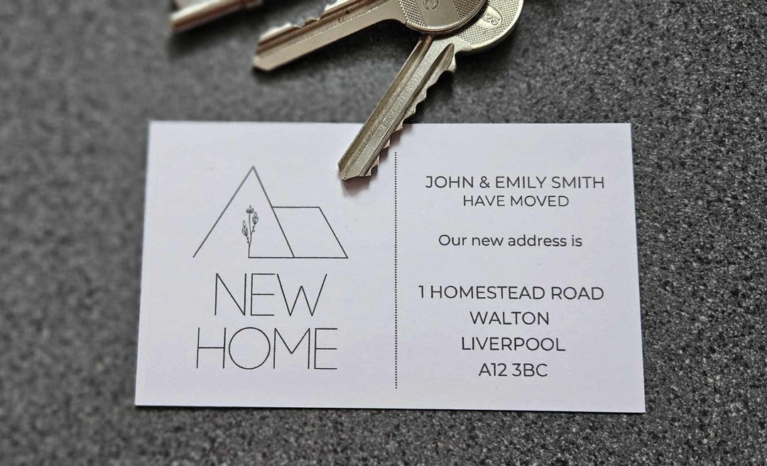 Editable and Printable New Address Cards, New Home Announcement Cards ...