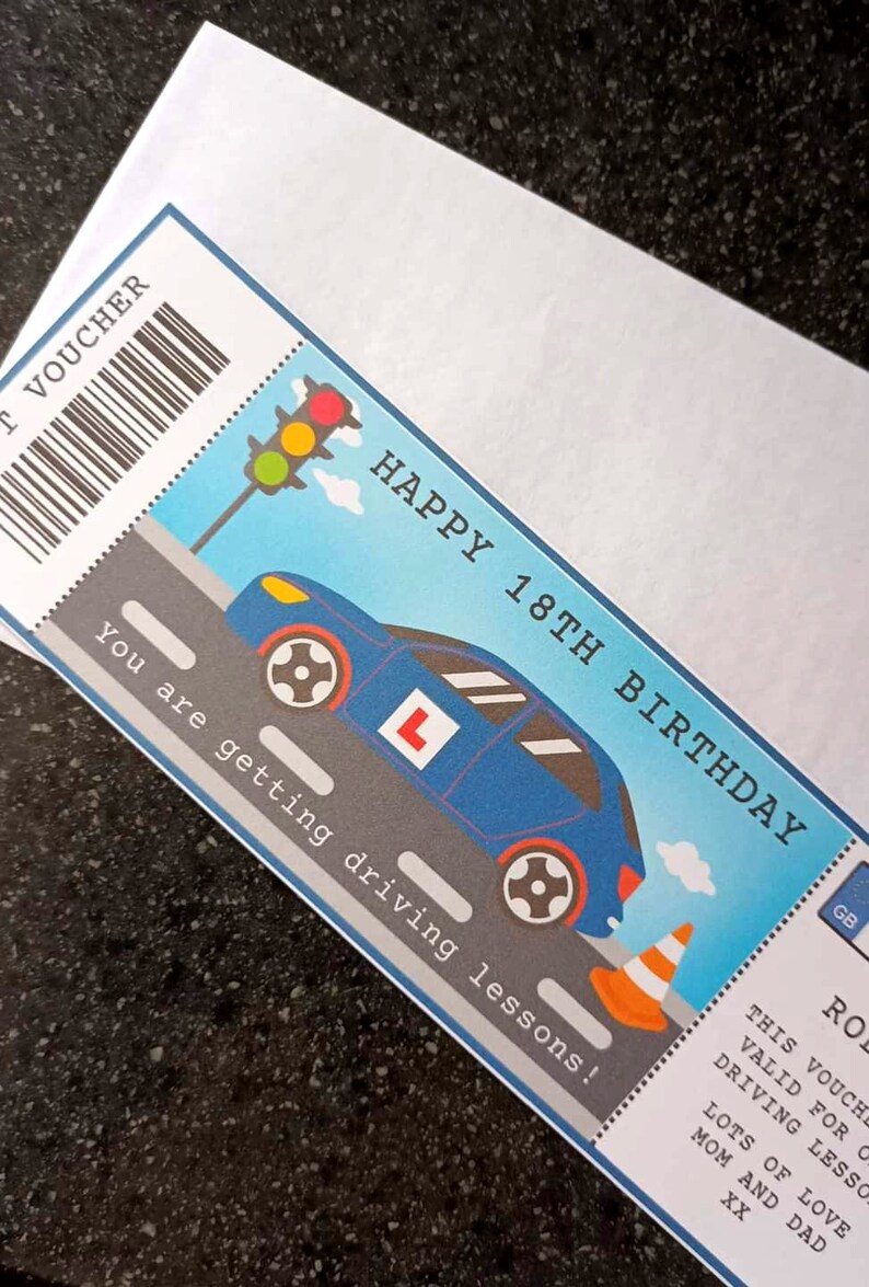 Personalised Driving Lessons Gift Voucher, Pretend Driving Lessons ...