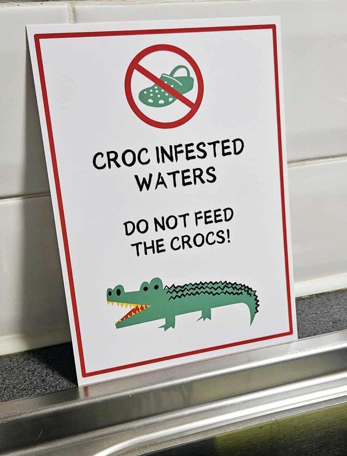 Printable & Downloadable Elf on the Shelf Croc-infested Waters Sign ...