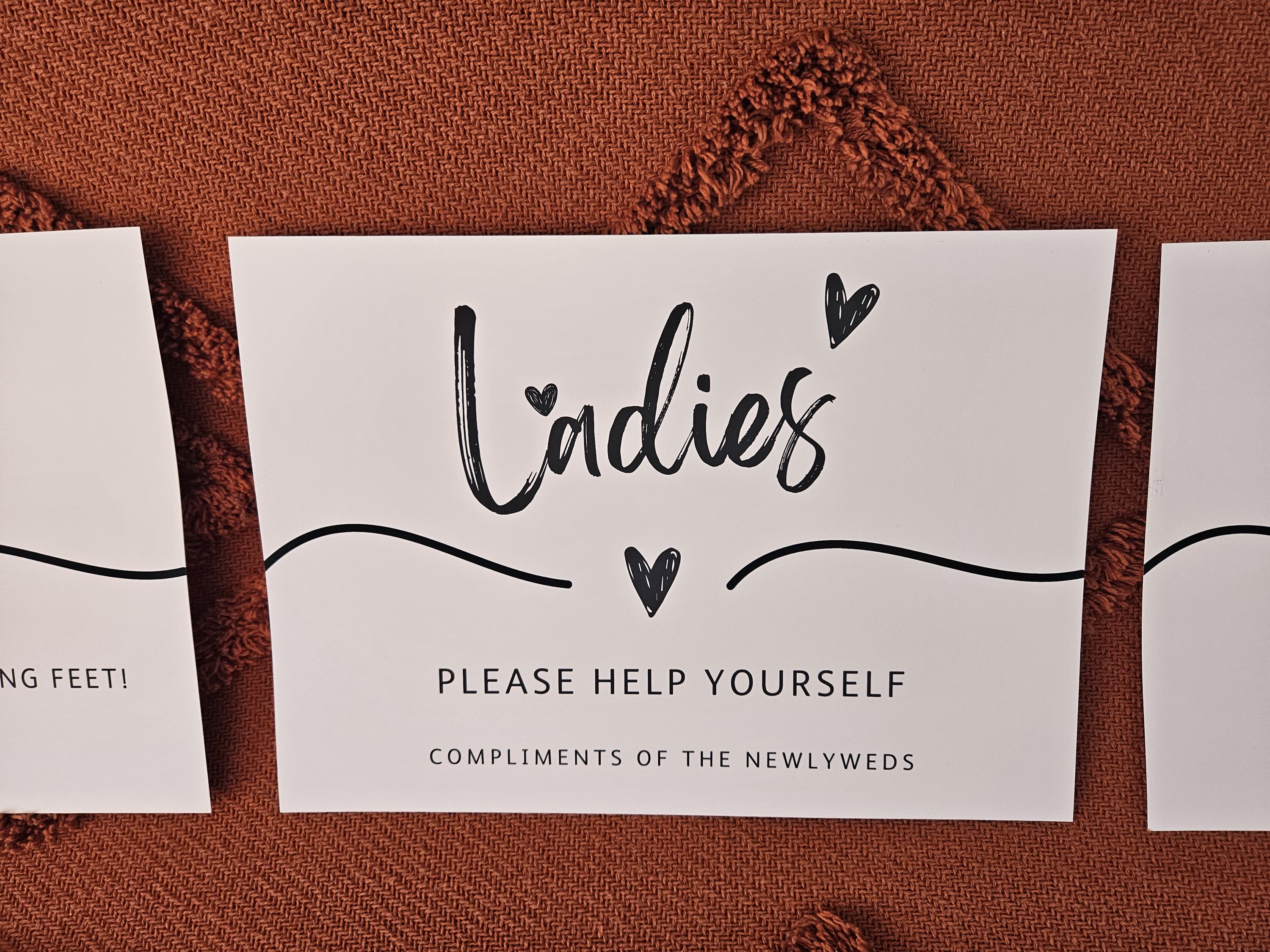 Printable Bathroom Basket Sign for Wedding Guests, Ladies and Gents ...