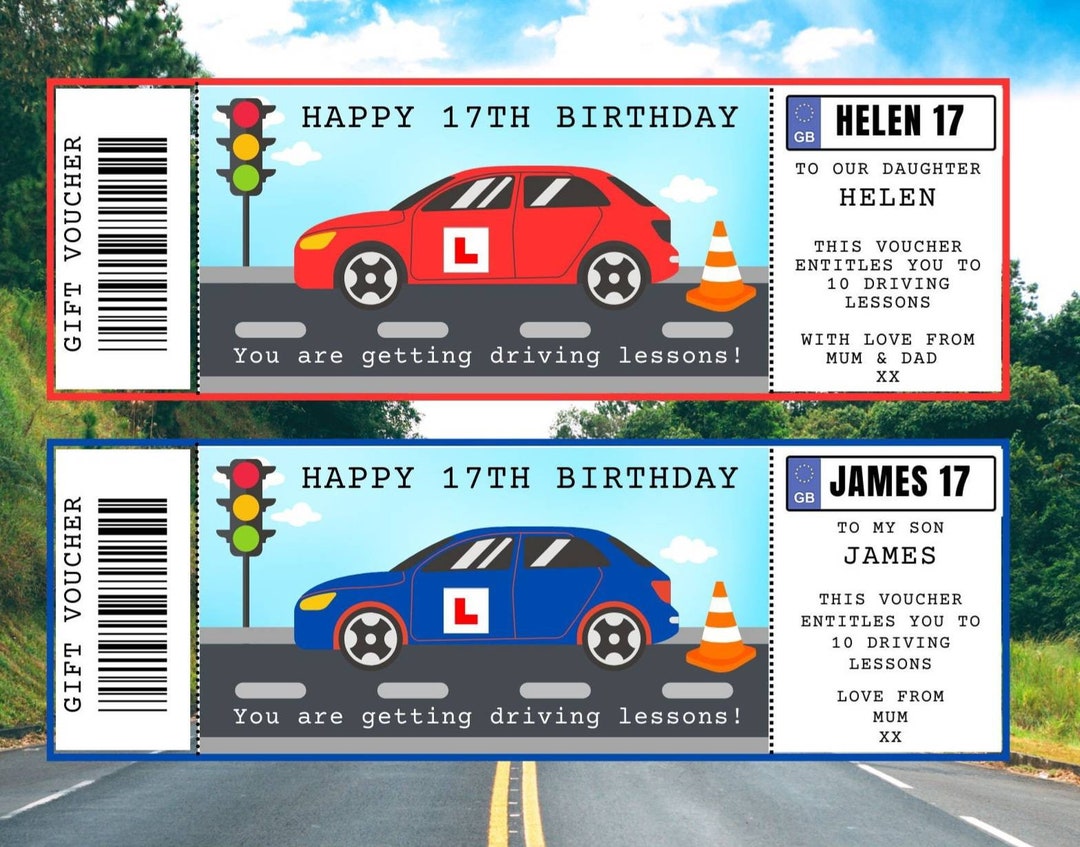 Personalised Driving Lessons Gift Voucher, Pretend Driving Lessons ...