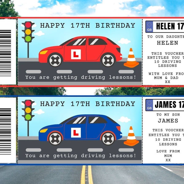 Printable Driving Lesson Voucher - Etsy UK