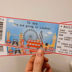 Personalized Surprise London Train Ticket, Editable and Printable ...