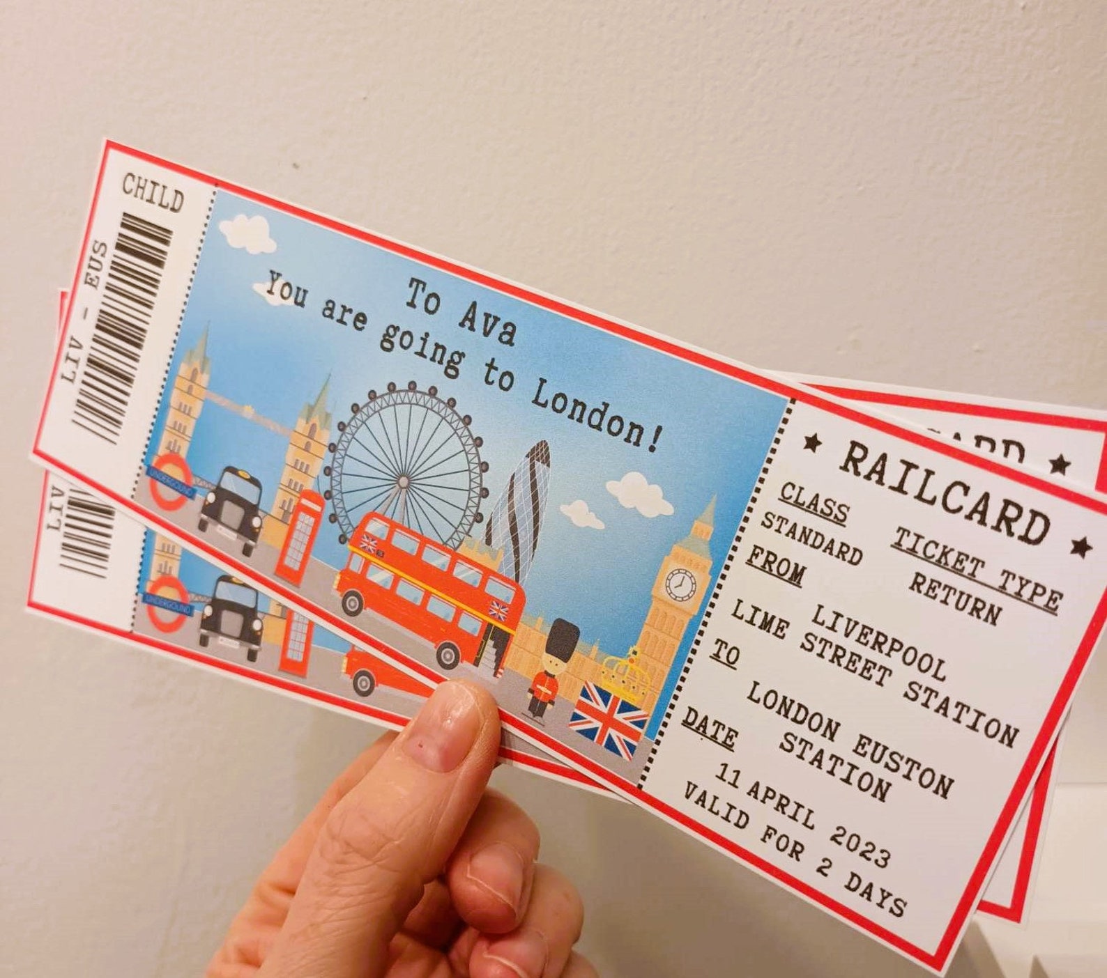 Personalized Surprise London Train Ticket, Editable and Printable ...