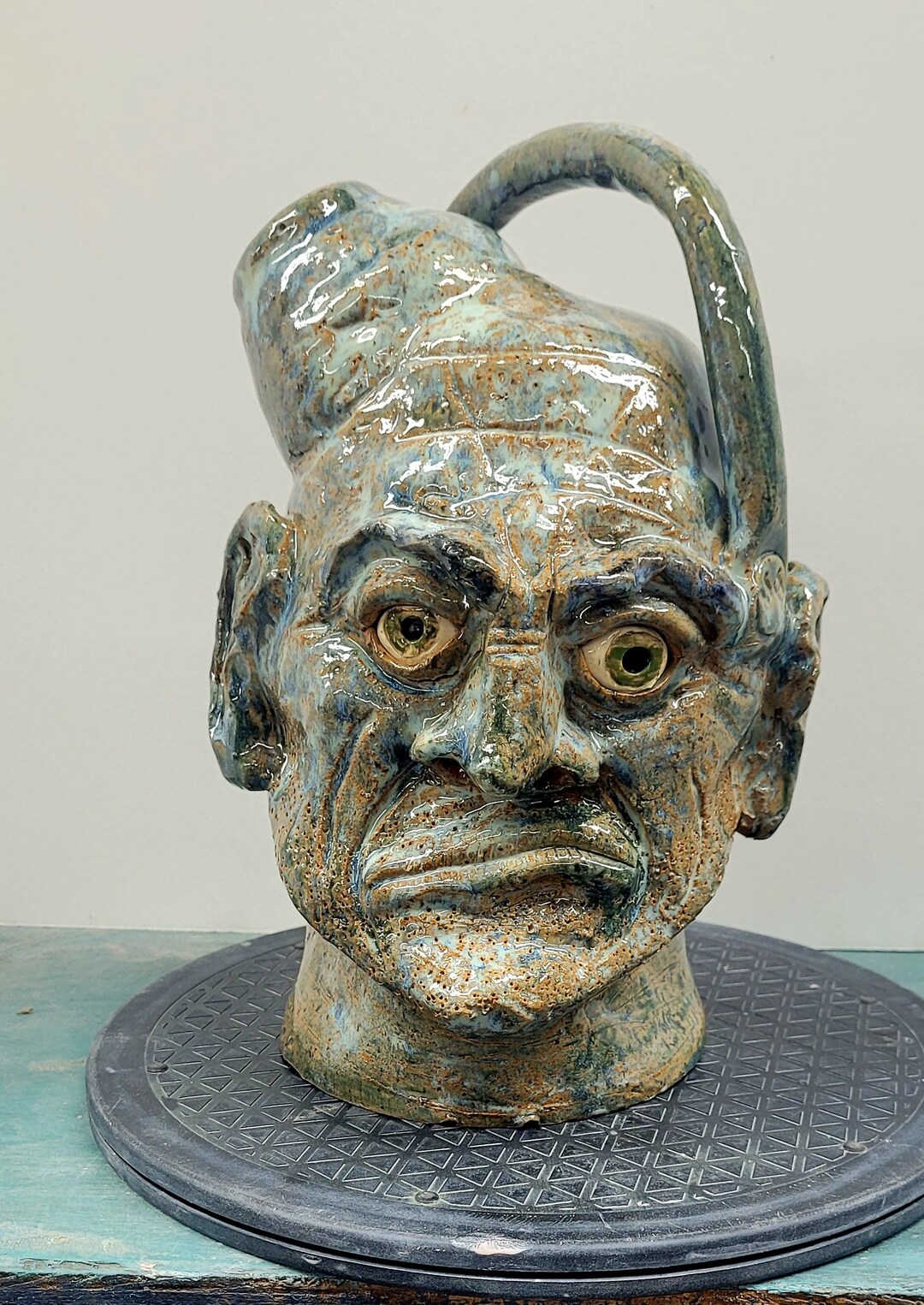 Southern Folk Art Sad Man Face Jug - Etsy