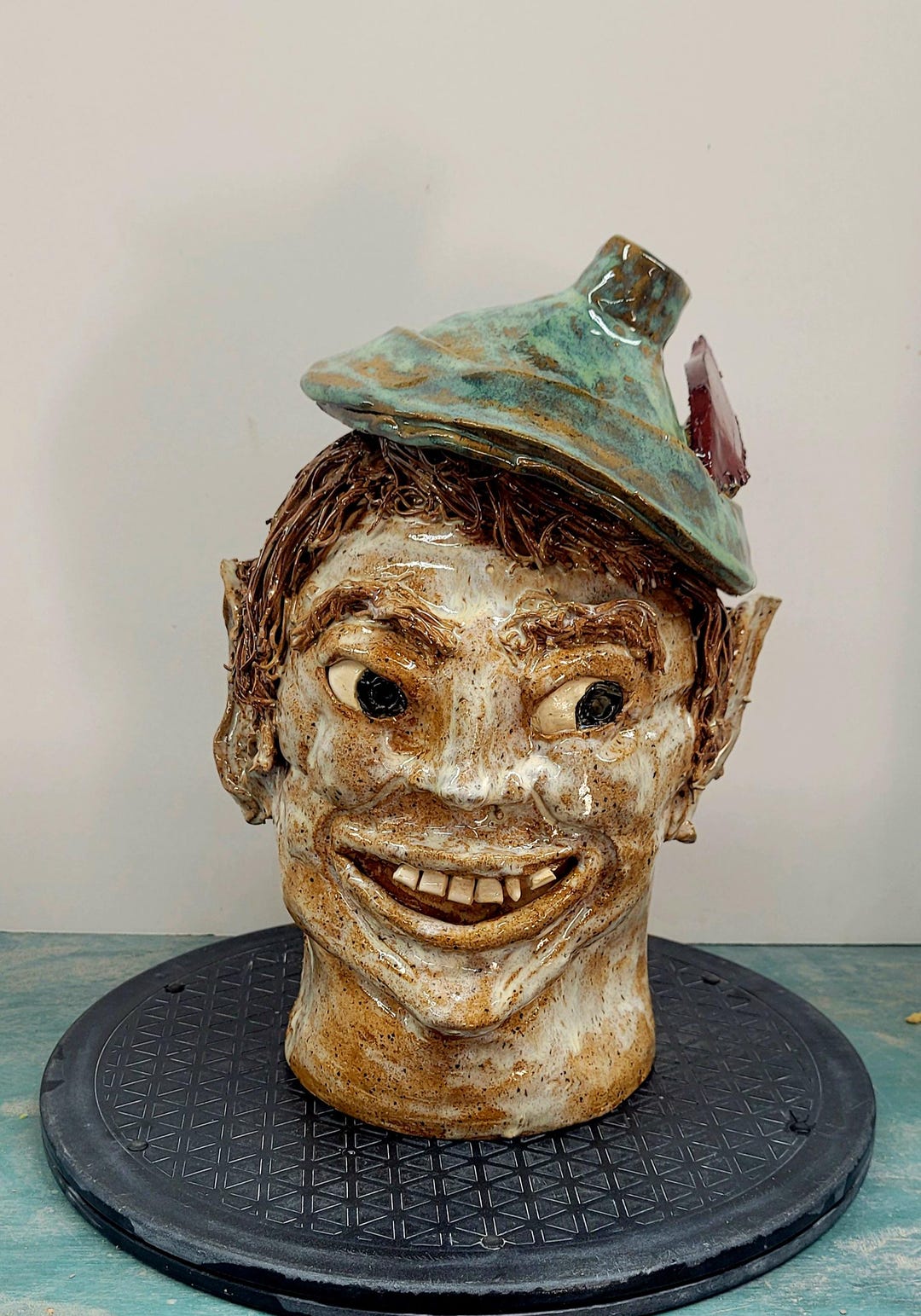 Southern Folk Art Peter Pan Face Jug - Etsy