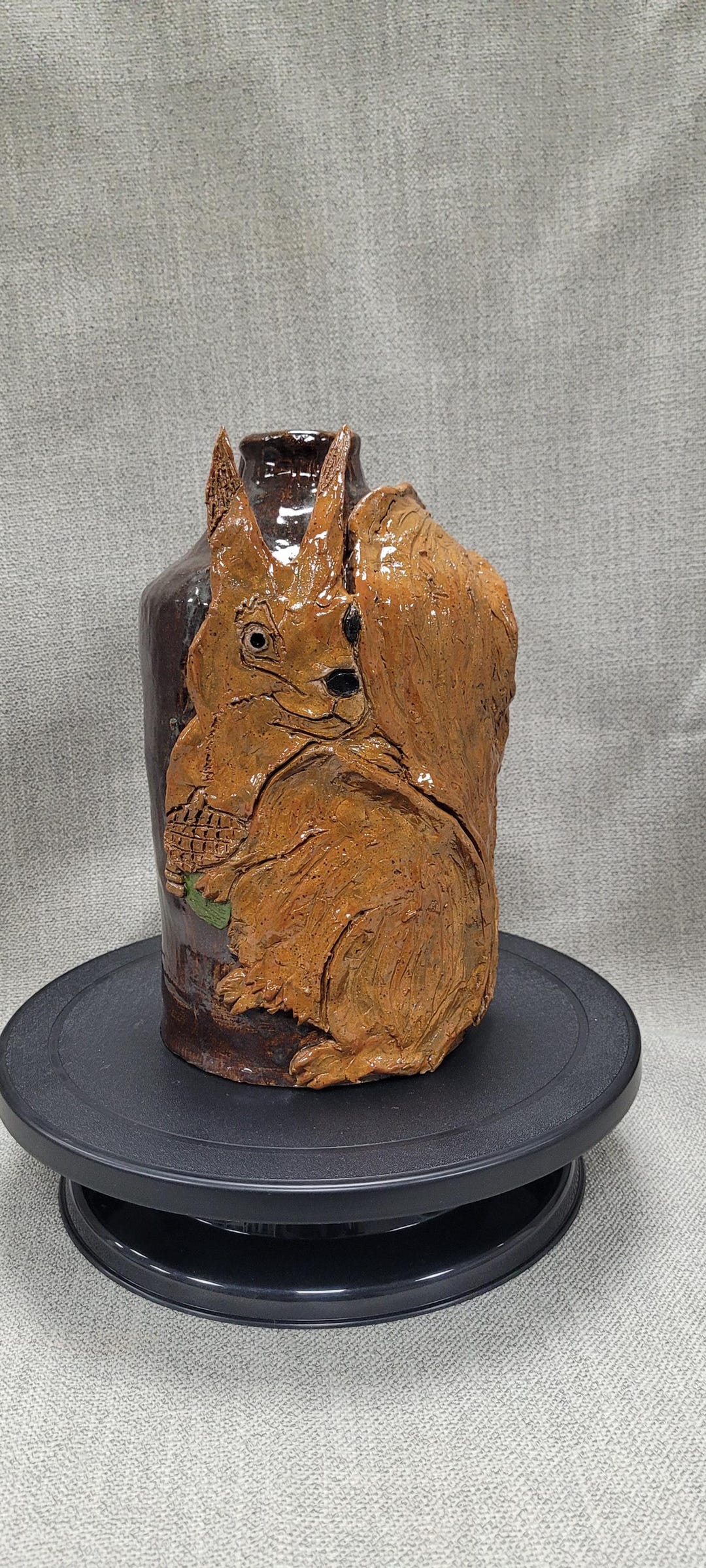 Southern Folk Art Squirrel Pottery Jug - Etsy