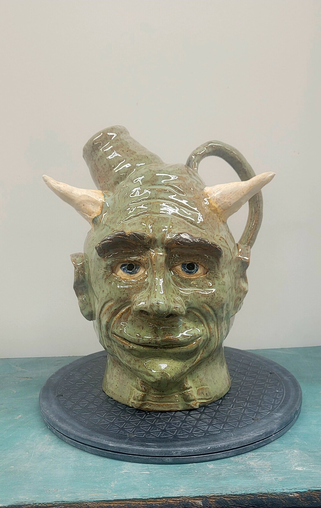 Southern Folk Art Devil Face Jug - Etsy