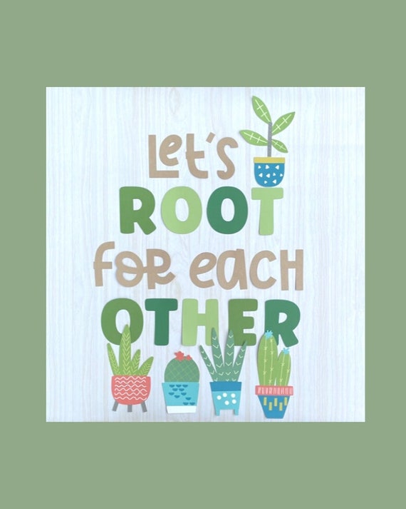 Plant Bulletin Board Kit Let's Root for Each Other - Etsy