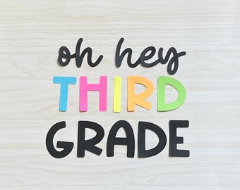 Back to School Bulletin Board Kit - Custom Grade Boho Colors - Pre-made ...