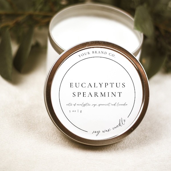 Round Candle Label - Etsy
