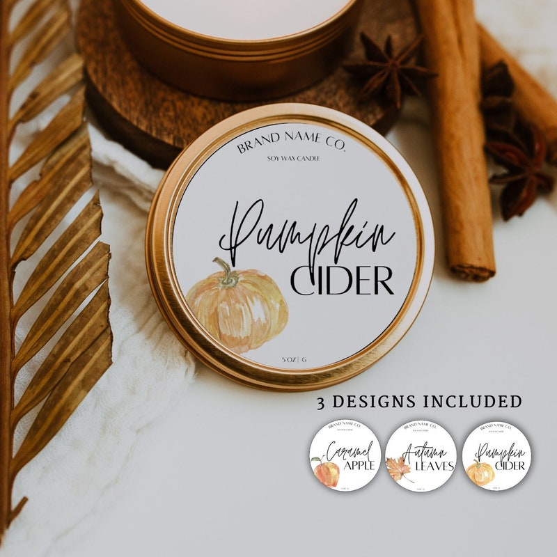 Fall Candle Labels Round - Etsy