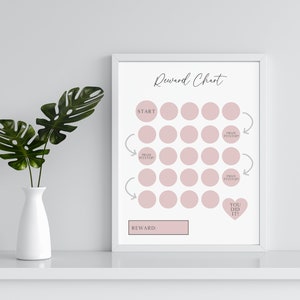 Printable Adult Reward Chart, Pink Behavior Chart, Daily Chore Chart ...