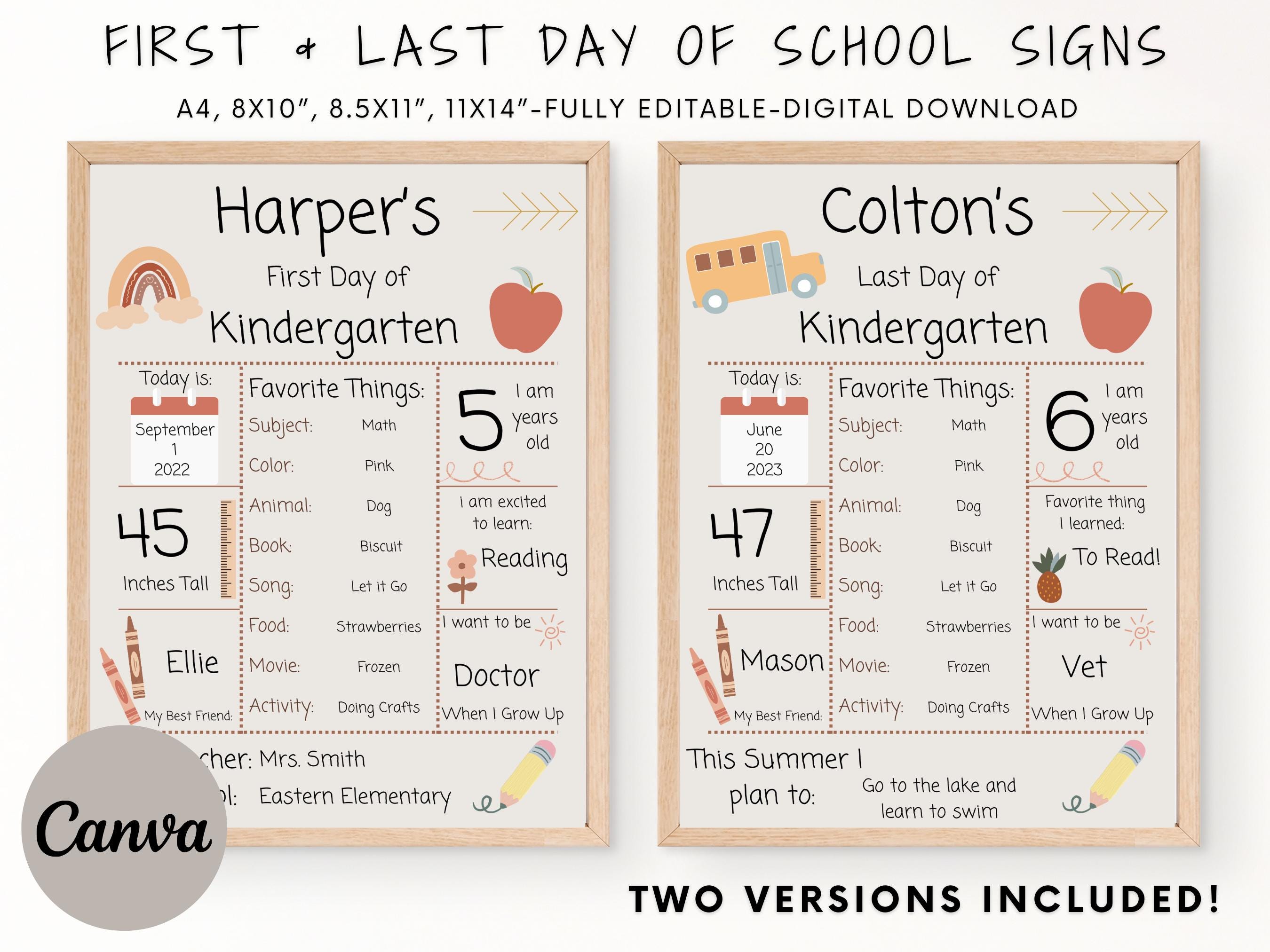 Printable Editable Back to School Sign, First Day of School Sign ...