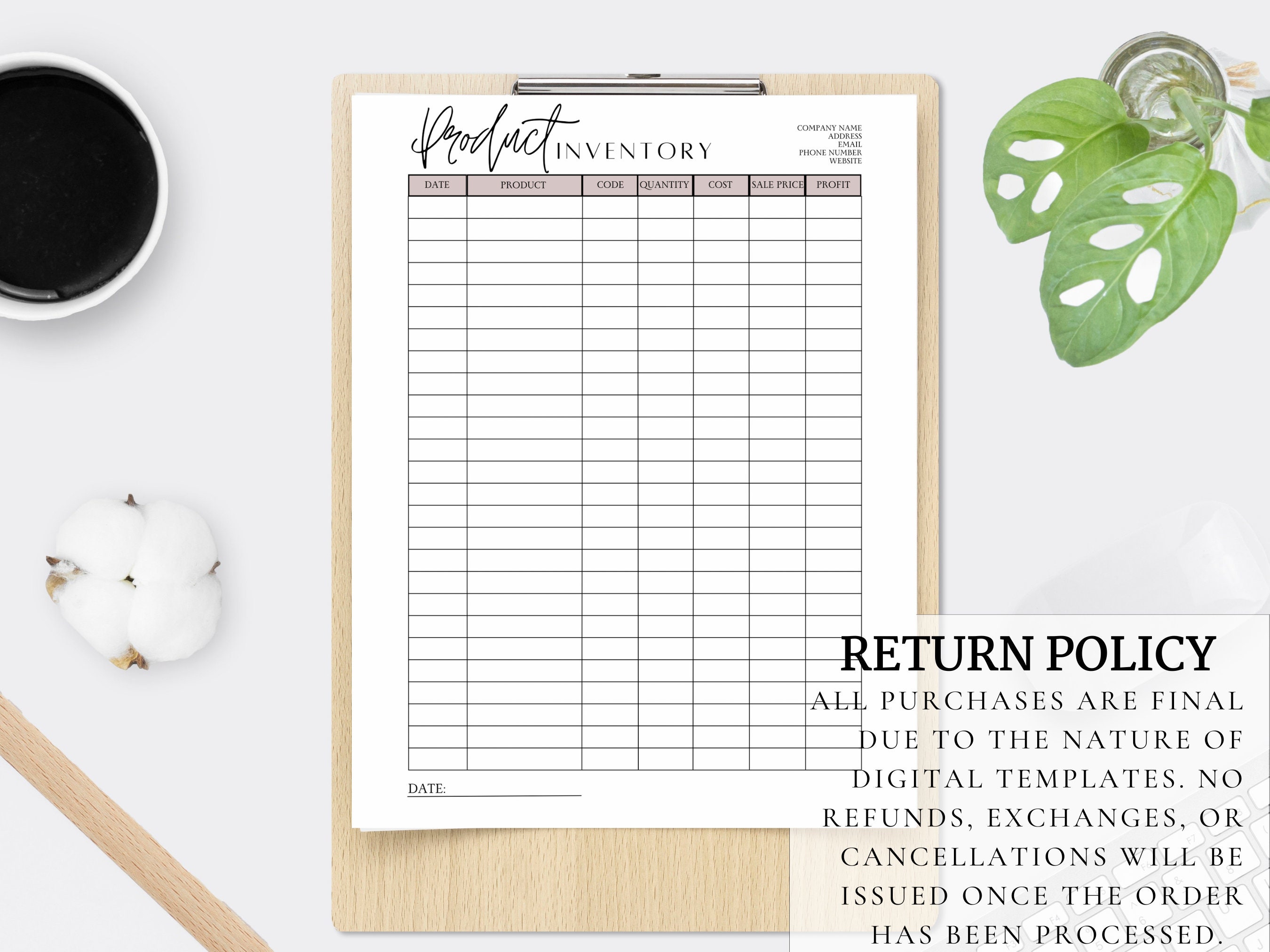 Editable Inventory Management Form Inventory Tracker PDF - Etsy Australia