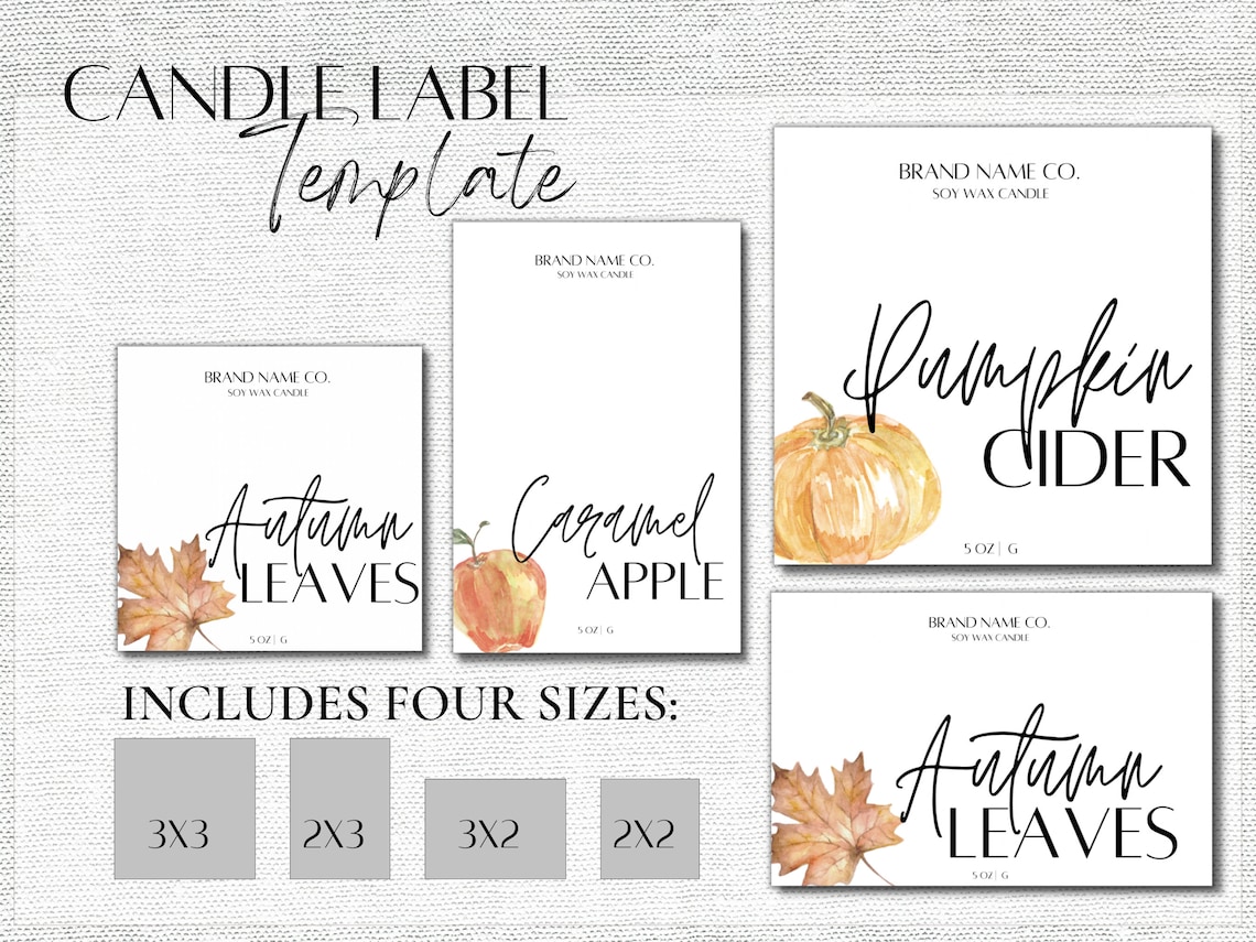 Fall Candle Label Template Editable Candle Label Design - Etsy