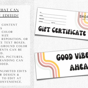 Retro Gift Certificate Template, DIY Printable Gift Voucher Certificate ...