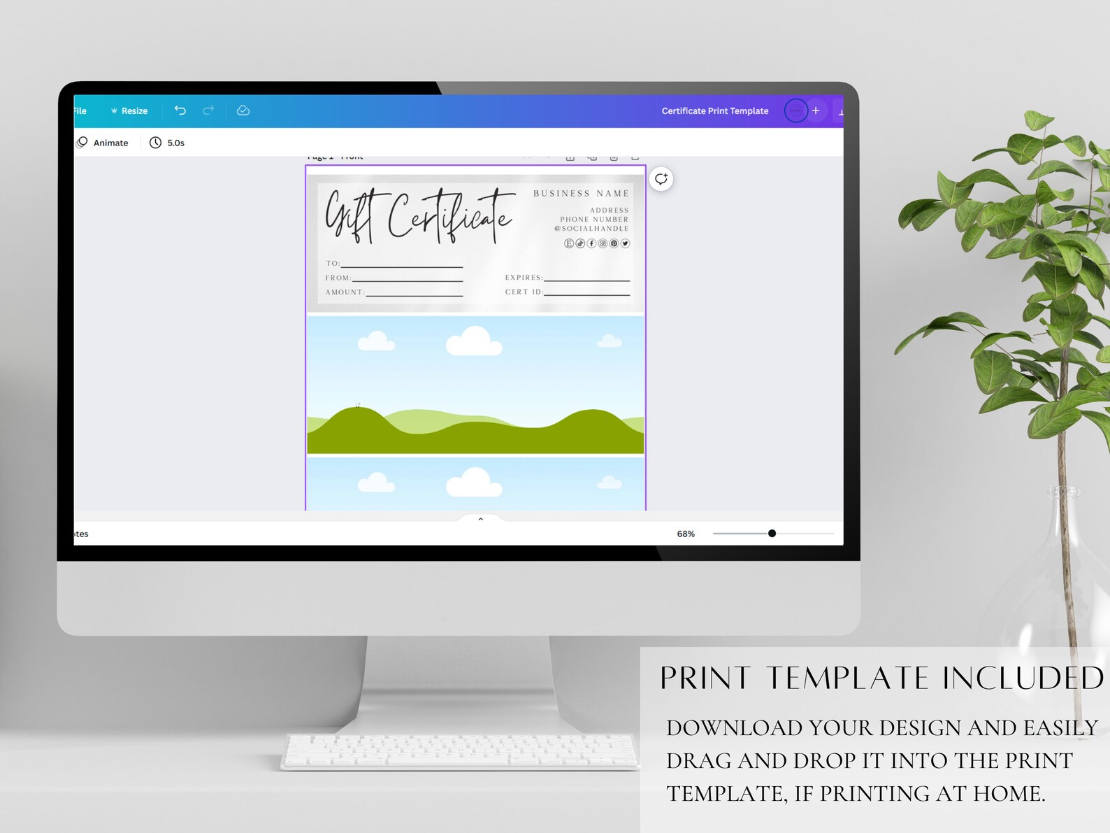 Gift Certificate Template Printable Gift Voucher Editable - Etsy