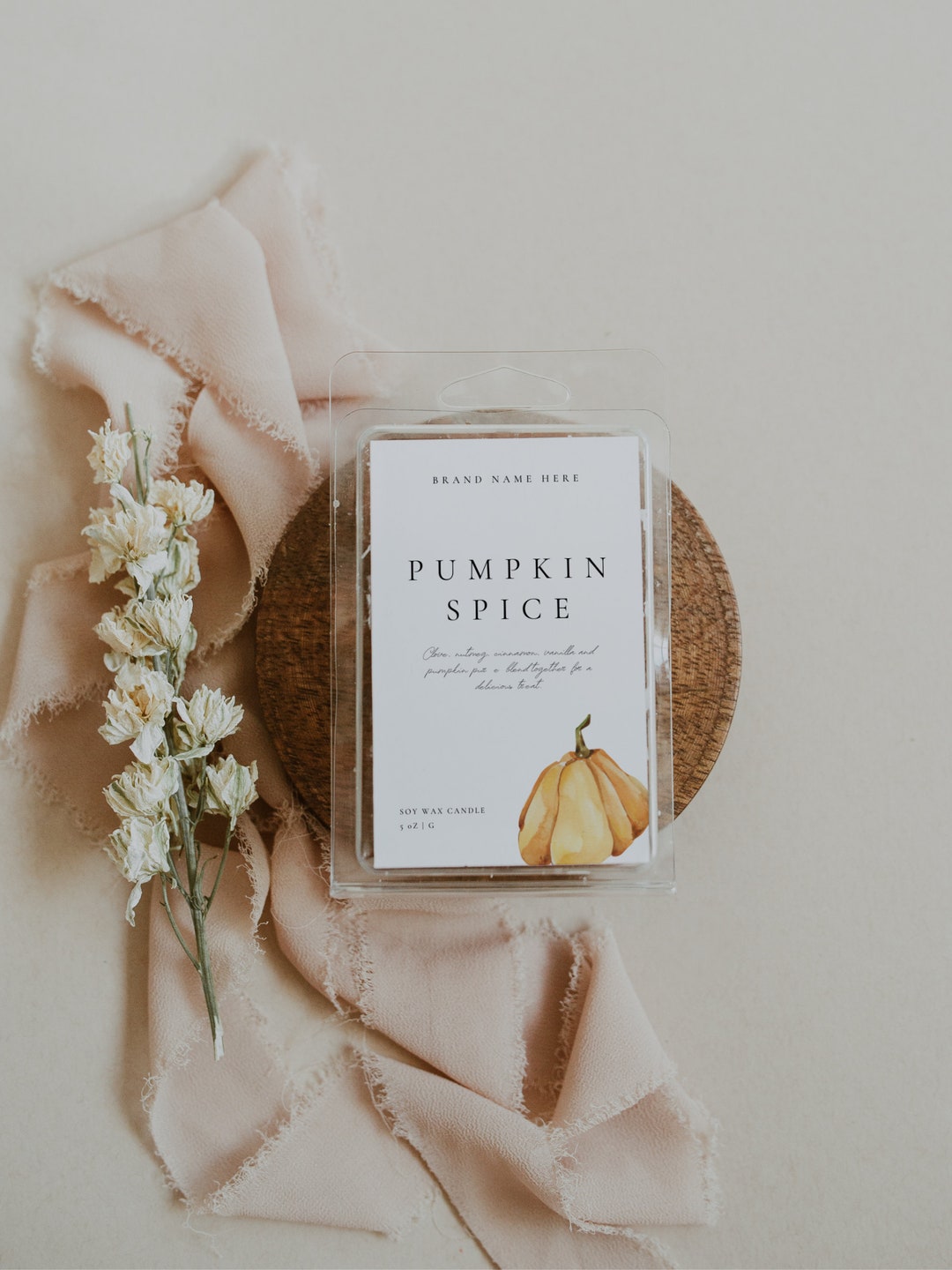 Fall Wax Melt Label Template, Printable Candle Labels Template Canva ...