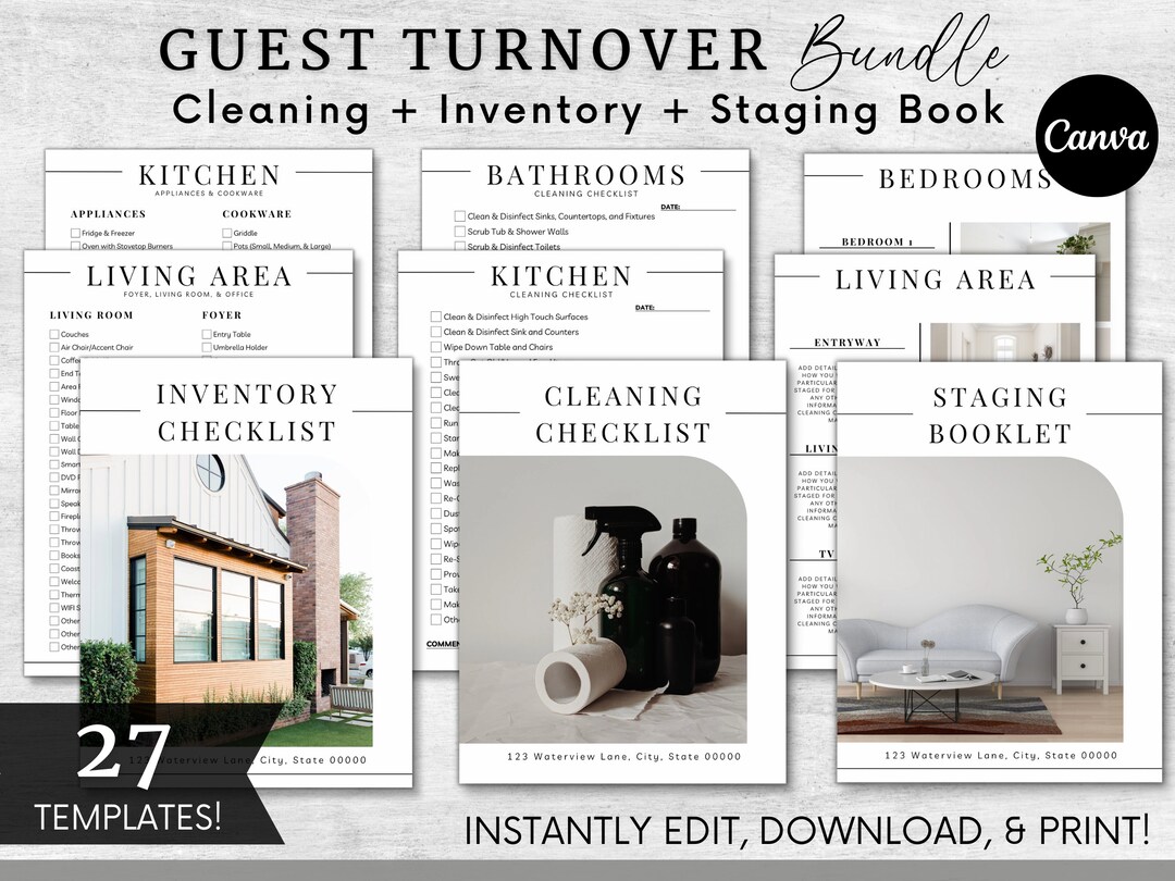 Airbnb Guest Turnover Binder Template, Checklist Template Cleaning ...