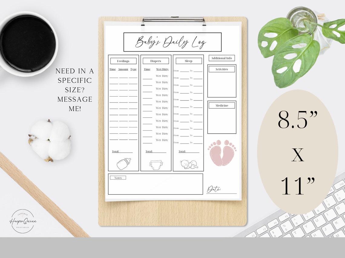 Baby Daily Log Infant Daily Log Newborn Daily Log Baby - Etsy